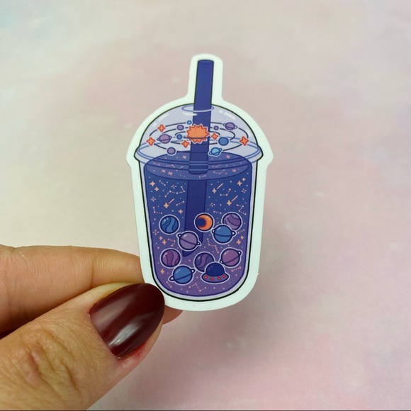 Office | 110 Aesthetic Sticker Vsco Waterproof Bubble Tea Sticker Boba ...